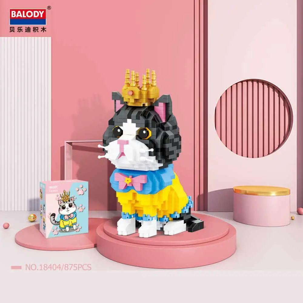 Balody Kitten with crown • DIAMOND BLOCKS • Set 18404