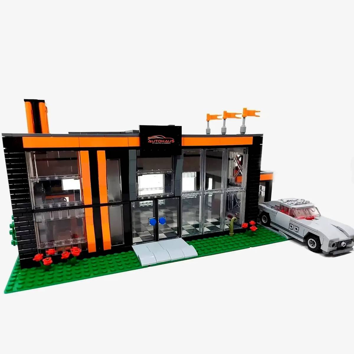BlueBrixx Autohaus und Werkstatt mit Auto • Set 105795