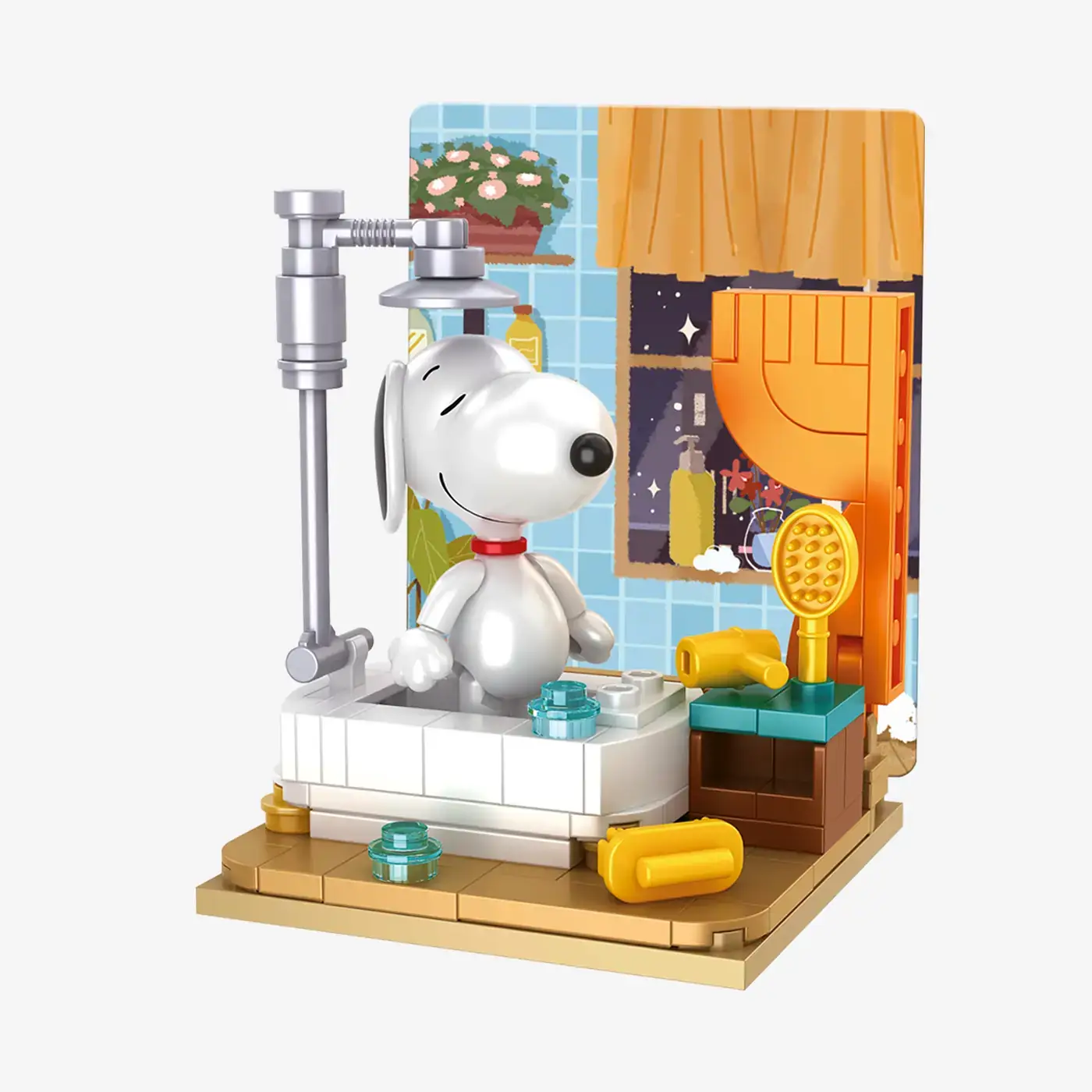 BlueBrixx Peanuts Snoopy taking a bath • Set 107356 • SetDB