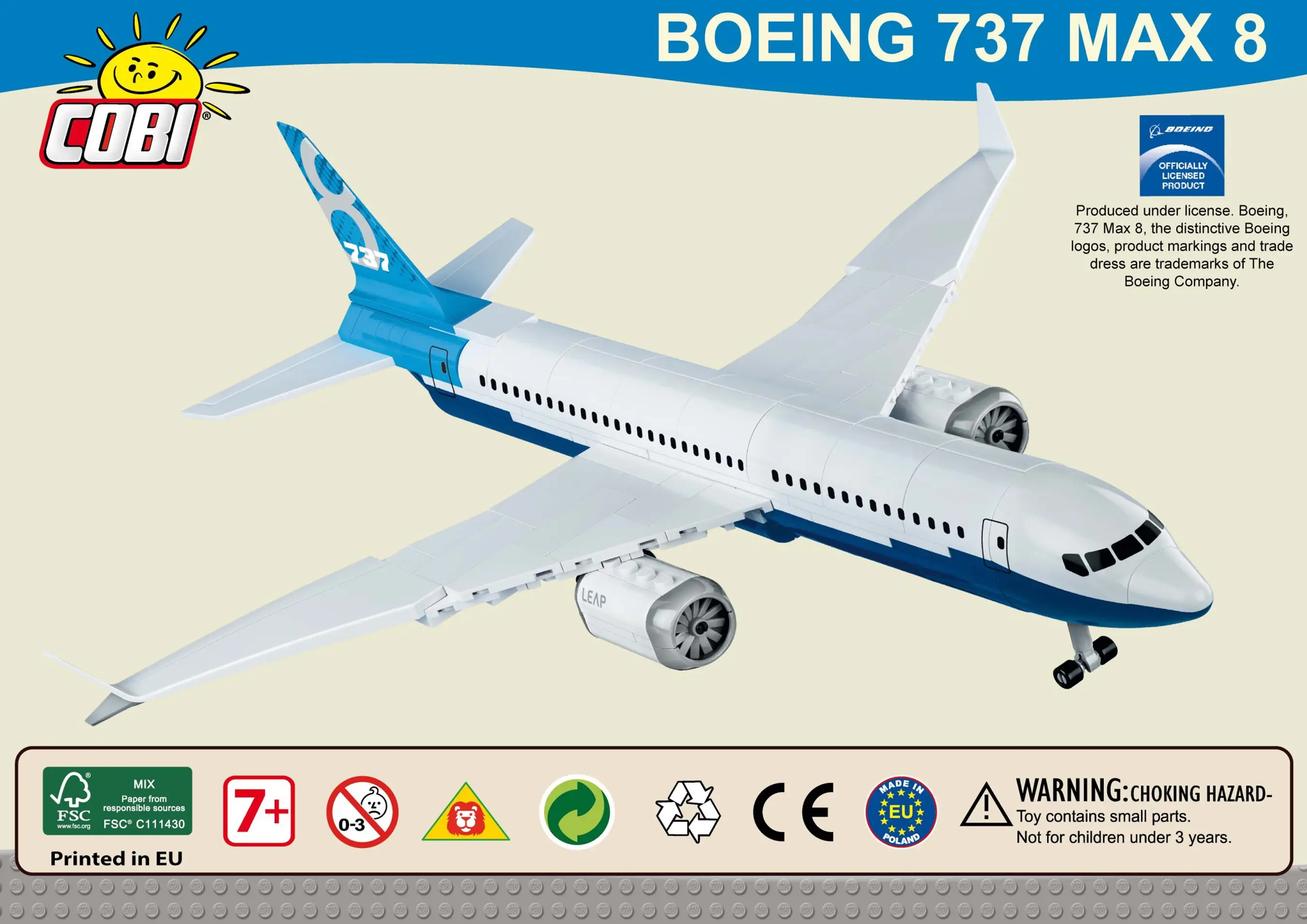 Cobi Boeing 737 8 Max, Weiß/Blau • Set 26175 • SetDB