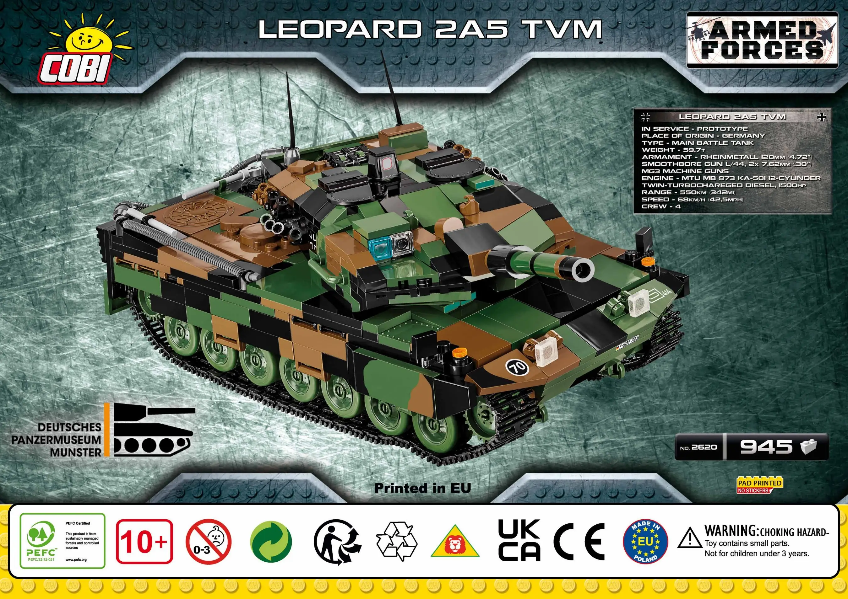 Cobi Leopard 2A5 TVM • Set 2620 • SetDB • Merlins Bricks