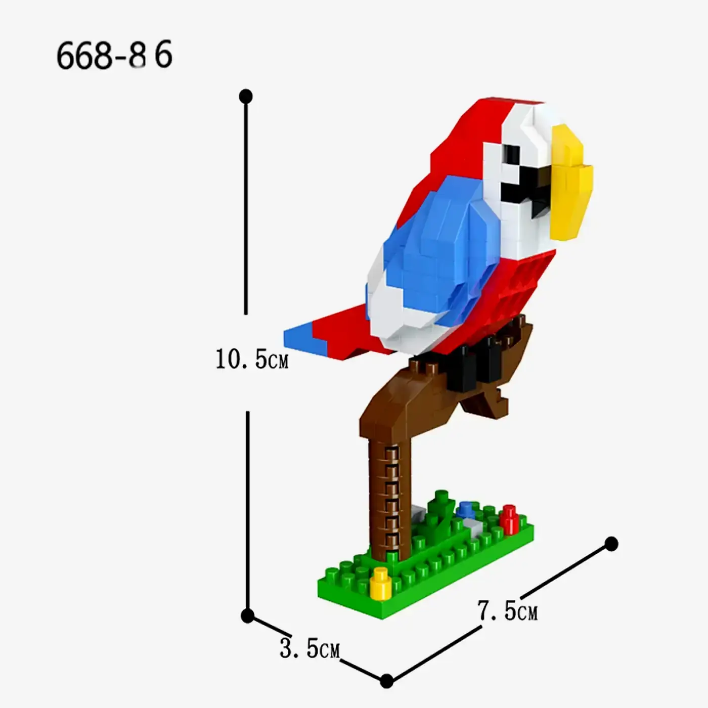 DAIA Parrot • DIAMOND BLOCKS • Set 668-86 • SetDB