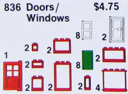 LEGO Doors and Windows Parts Pack • Set 836 • SetDB