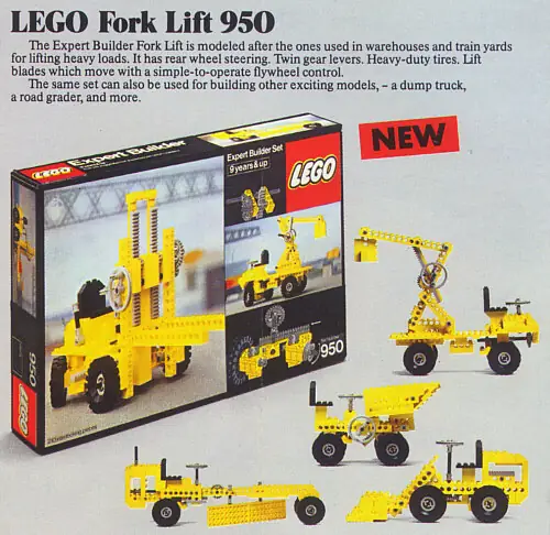 LEGO Technic Fork Lift • Set 950 • SetDB • Merlins Bricks