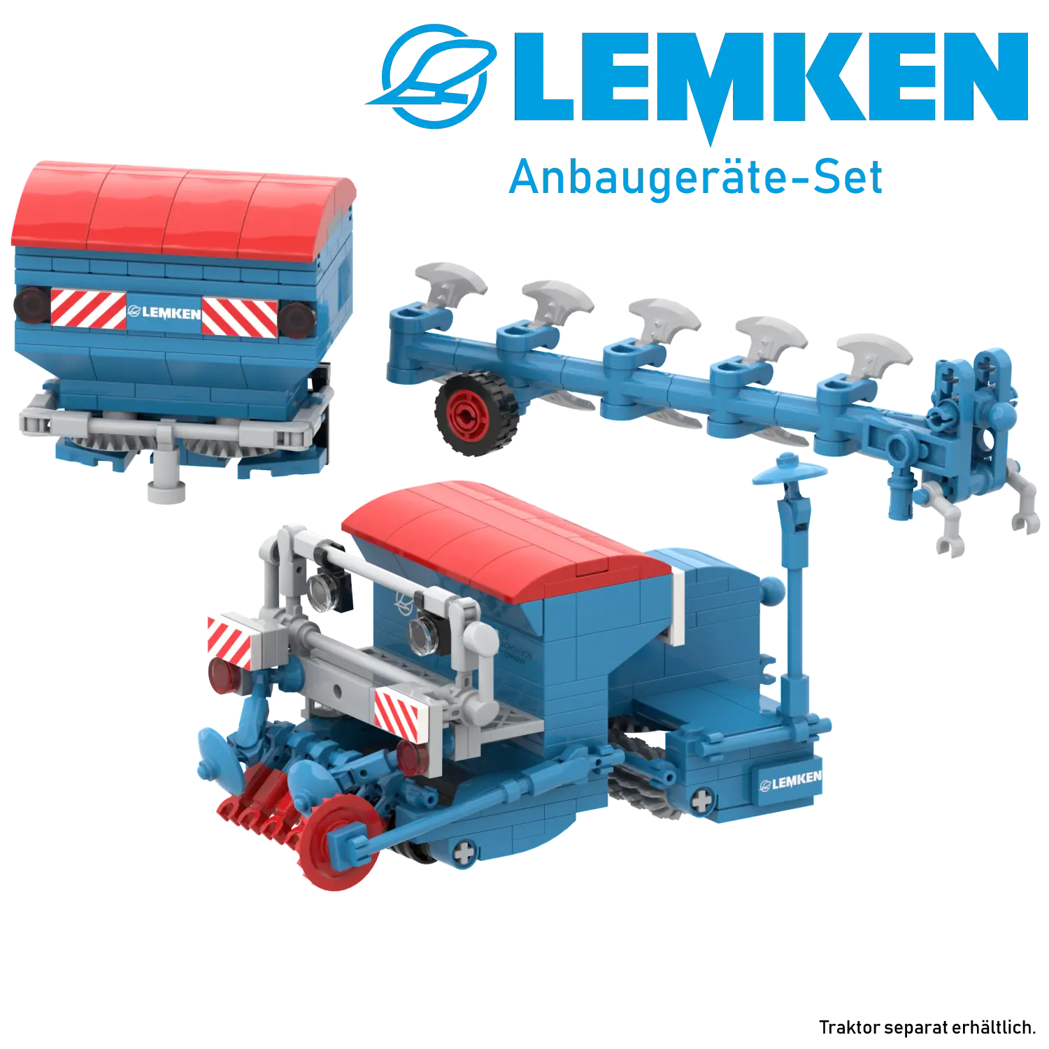 MunichBricks LEMKEN Traktoren-Geräte Set • Set LEMKEN