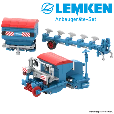 MunichBricks LEMKEN Traktoren-Geräte Set • Set LEMKEN