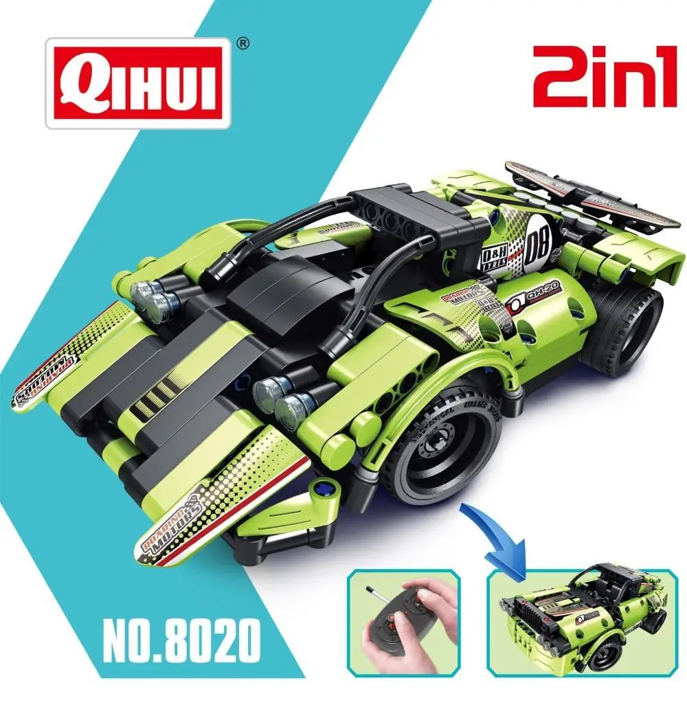 Qihui R/C High Speed Stunt Car, green 2.4G 4CH • Set 8020
