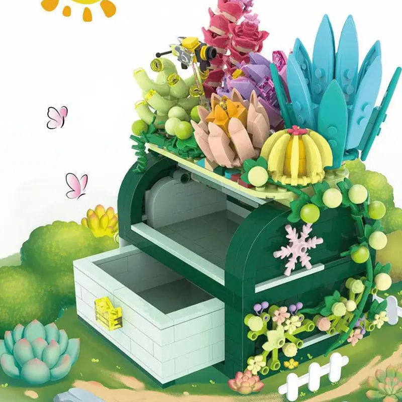 ZHEGAO Succulent Box • MINI BLOCKS • Set 663004 • SetDB